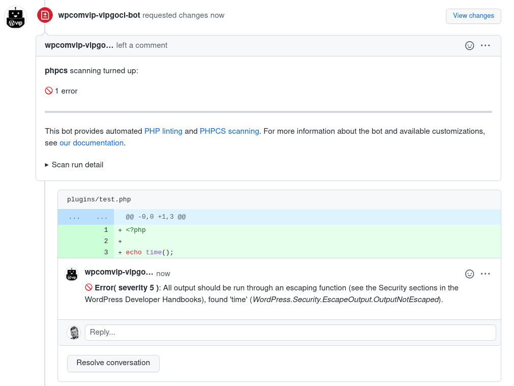 PHPCS analysis · WordPress VIP Documentation