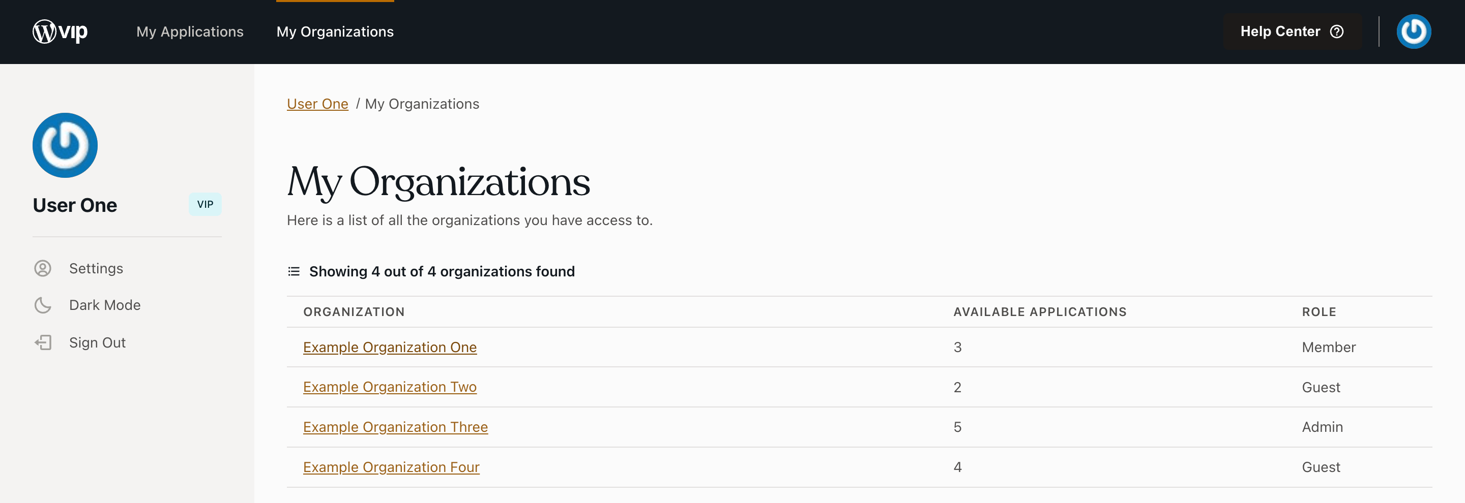My Organizations · WordPress VIP Documentation