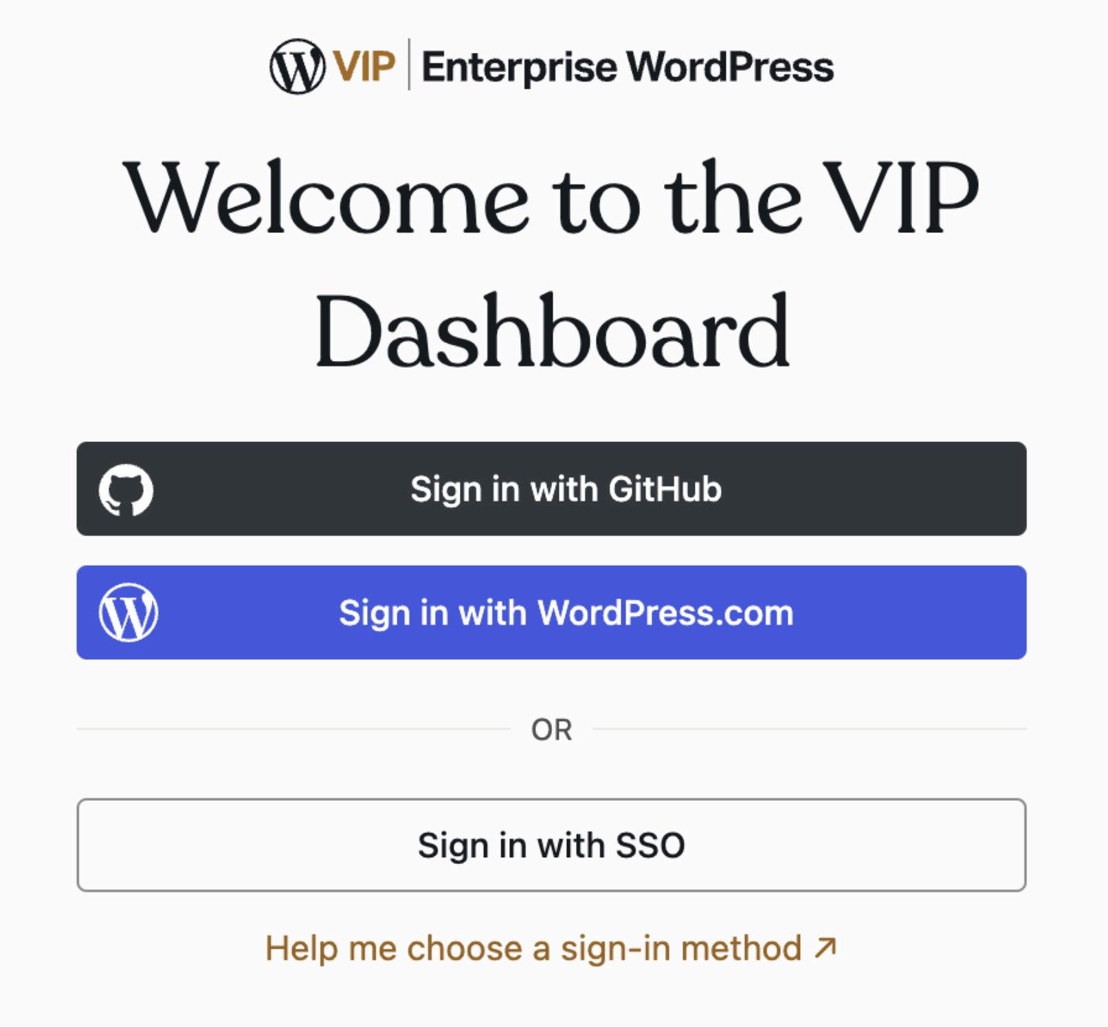Sign in to the VIP Dashboard with WordPress.com · WordPress VIP Documentation