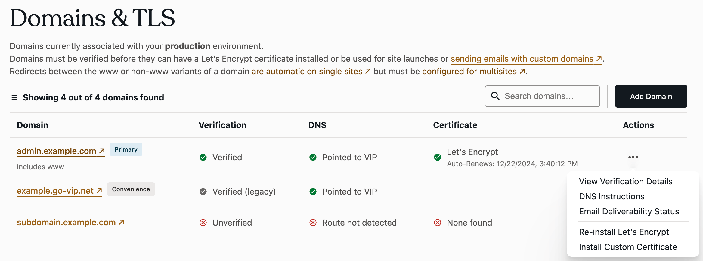 Add a domain · WordPress VIP Documentation