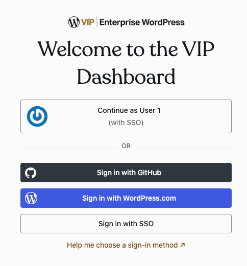 Log in to the VIP Dashboard · WordPress VIP Documentation